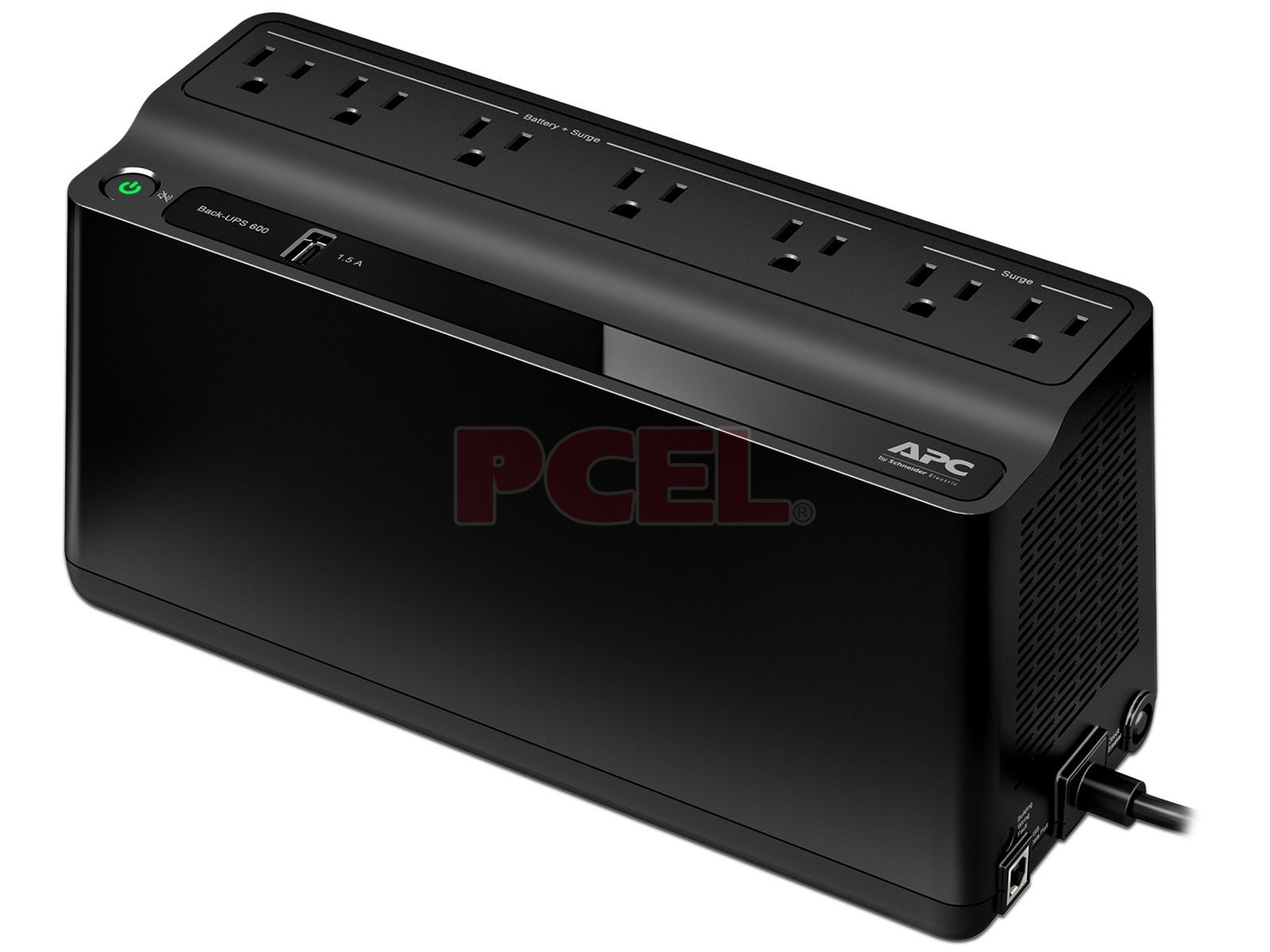 No Break APC BE600M1-LM de 600VA/330W, 7 Contactos NEMA 5-15R, Color Negro.