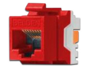 Conector Jack modular Belden para cable UTP CAT6. Color Rojo. | pcel.com