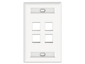 Placa de pared Panduit NK4FWHY de 4 salidas RJ45 tipo keystone. Color ...