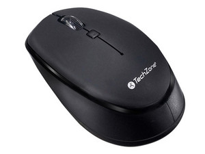 Mouse óptico inalámbrico TechZone TZ19MOU01-INA, receptor USB, Color Negro.
