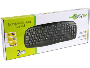Teclado Easy Line Multimedia Core, USB. Color Negro. | pcel.com