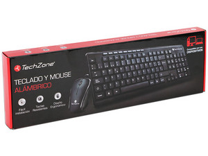 Teclado y Mouse TechZone TZ19COMB01-LA, USB, Color Negro. | pcel.com