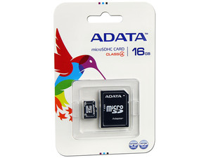 Memoria ADATA microSDHC de 16 GB Clase 4, incluye adaptador SD. | pcel.com