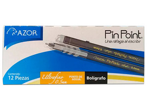 Bolígrafo Azor Pin Point de punta ultra fina 0.5mm, Color Negro ...
