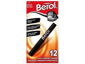 Marcador Permanente Berol 11940, 12 Piezas. Color Negro. | pcel.com