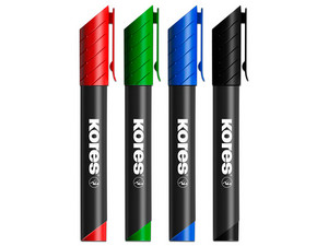 Marcador permanente Kores K MARKER, 4 pzas, Colores Surtidos. | pcel.com