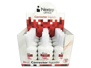 Corrector Líquido Nextep Botella 20ml Caja con 12 Piezas. | pcel.com