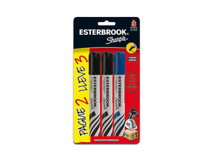 Marcador Permanente Sharpie Esterbrook, Blíster con 3 piezas, Color ...