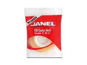 Cinta Adhesiva Janel 119, Transparente, 18mm x 33m, 1 Pieza. | pcel.com