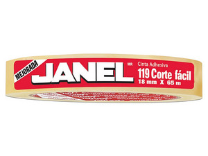 Cinta Adhesiva Janel 119 de 18mm x 65m, Transparente. | pcel.com