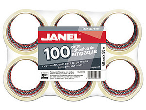 Cinta Adhesiva Janel 155 de 48mm x 50m, transparente. Paquete con 6 ...