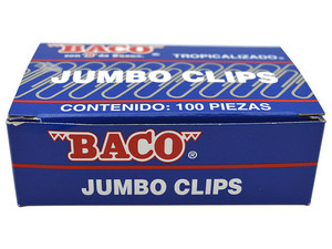 Caja de clips Baco Jumbo, 100 Piezas. | pcel.com