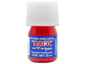Pintura BACO Colores Para Cartel de 20 ml, Color Rojo, Paquete de 10 ...