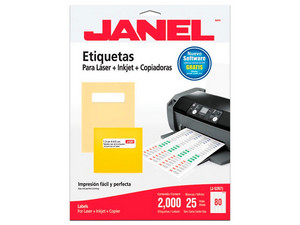 Etiquetas Adhesivas Janel Láser, 13x45mm, C/2000. | pcel.com