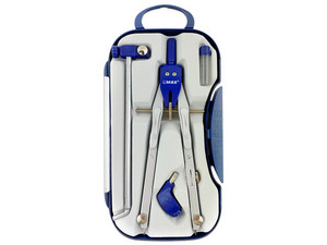 Compas de precisión MAE Premium, con accesorios. Color Azul/Plateado ...