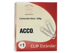 Clip Estándar ACCO Inoxidable, #1, 10 cajas con 100 Clips. | pcel.com
