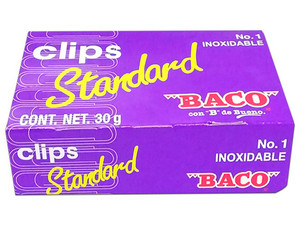 Clip Estándar Baco Galvanizado, #1, 32mm, caja con 10 unidades con 100 ...