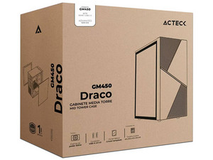 Gabinete Acteck Draco GM450 Media Torre, Micro-ATX, Fuente de poder de 500W, Color Negro. | pcel.com