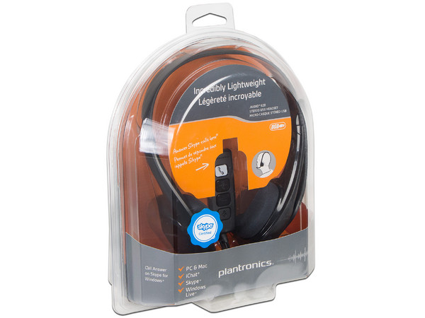 Diadema Plantronics Audio 628 con micrófono y control de volumen, USB.