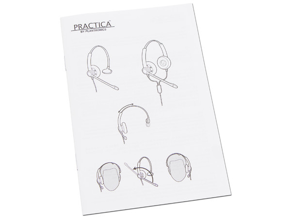 Diadema Plantronics SP11 monoaural con conexión directa al teléfono.