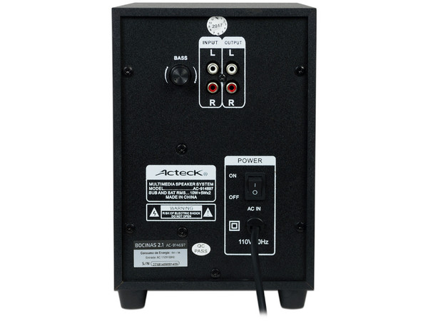 Bocinas Multimedia Acteck 2.1 con Potencia de 10w, Salida De Audio 2.1 ...