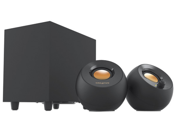 Bocinas Creative Pebble con subwoofer, Alambrico 2.1, 8W. Color Negro