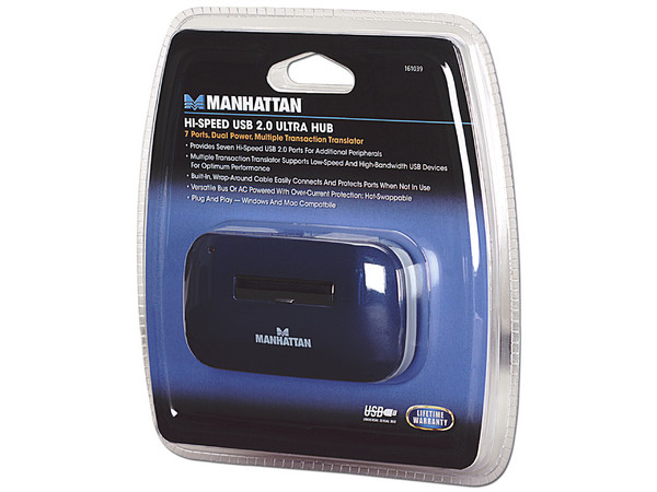 Hub USB Manhattan de 7 Puertos (Convierte 1 puerto USB en 7).