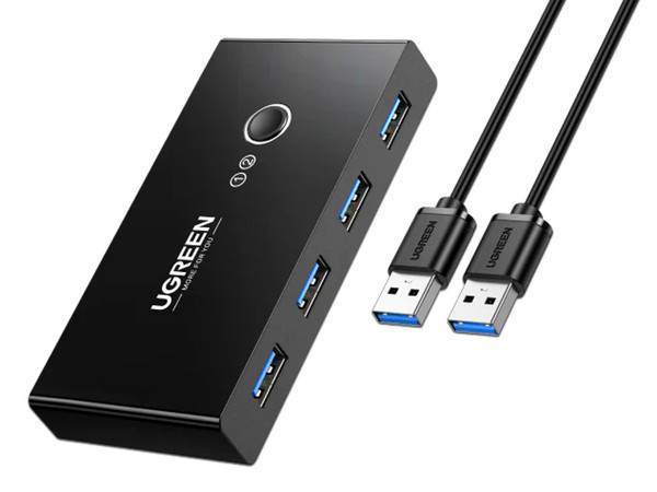 Hub USB UGREEN de 2 puertos USB a 4 puertos USB 3.0, Incluye 2 cables ...
