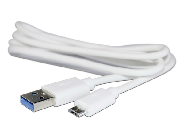 Cable programador Ugreen de Conector USB a Micro USB, 1m. Color Blanco.