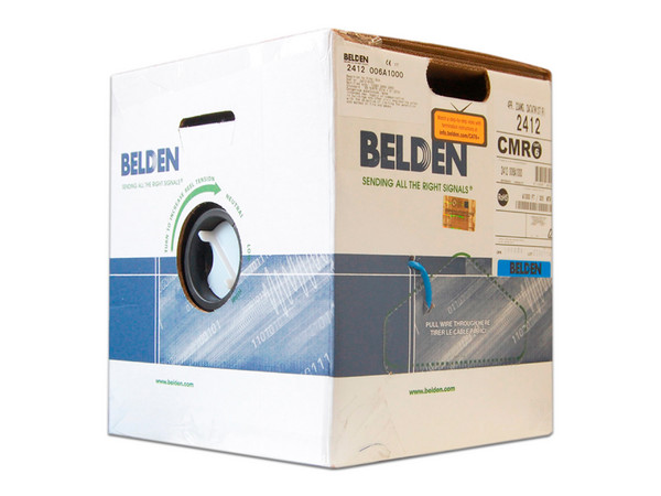 Bobina de cable UTP Belden Cat6, 305m. Color azul.