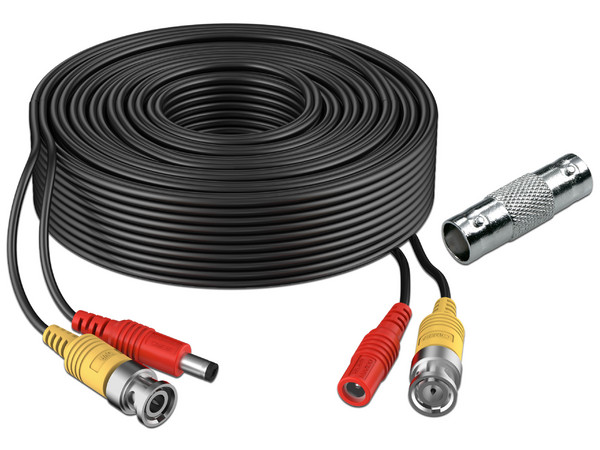 Rollo de Cable Siames 20 Metros y Union BNC (macho-hembra).