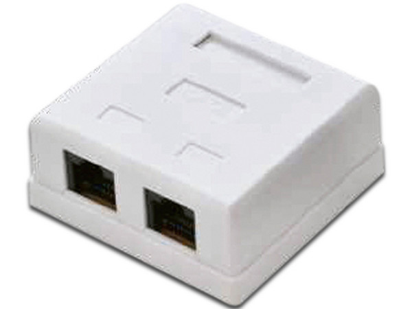 Roseta RJ45 Nitrotel NTMB62WH para pared Cat6 de 2 puertos. Color Blanco.
