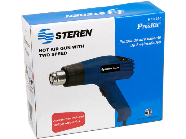 Pistola de aire caliente con ajuste de calor y 2 velocidades