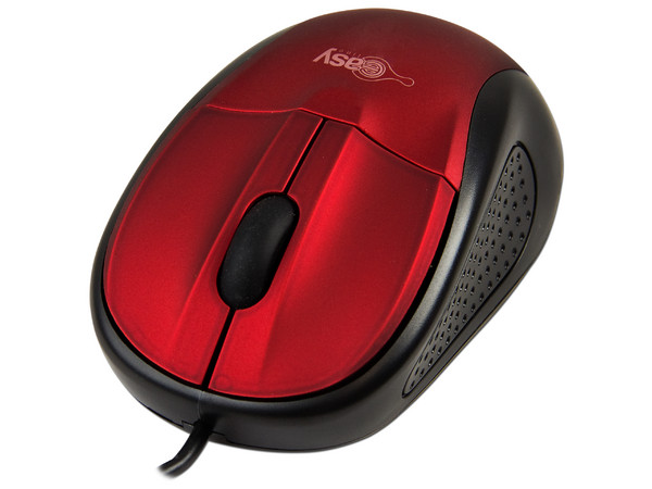 Mouse Easy Line Óptico, USB, Color Rojo.