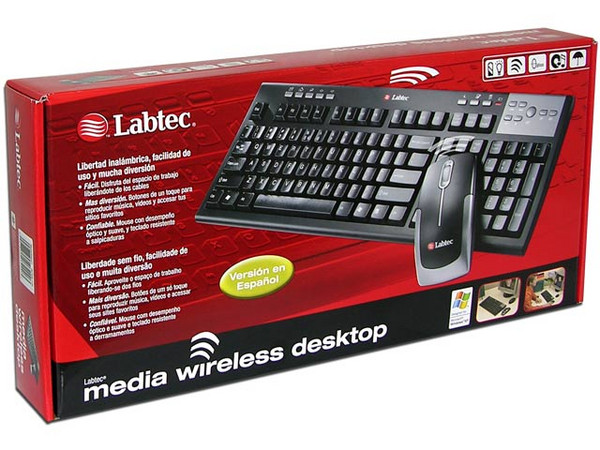 Teclado y Mouse Inalámbricos Labtec Media Wireless Desktop, PS/2