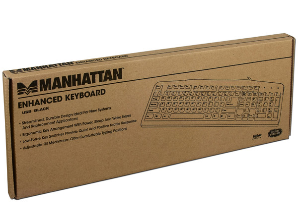 Teclado Manhattan, USB. Color Negro