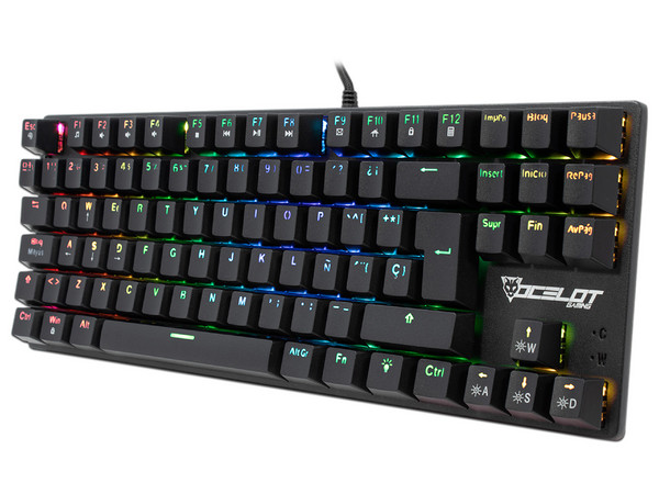 Teclado Gamer Mecánico Ocelot OK-TKL2, Iluminación RGB, Switch Red, TKL ...