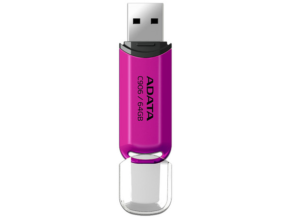 Unidad Flash USB 2.0 ADATA C906 de 64GB. Color Rosa.