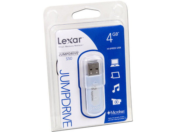 Unidad Flash USB 2.0 Lexar Jumpdrive S50 de 4GB.