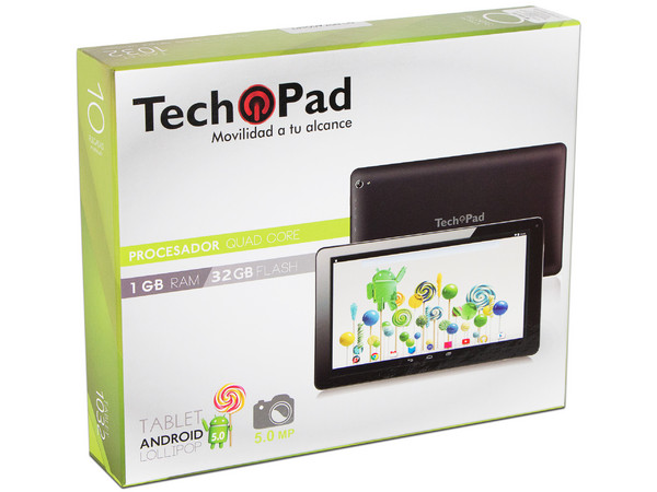 Tablet TechPad 1032: Procesador Quad Core (1.3 GHz), Memoria de 1GB ...