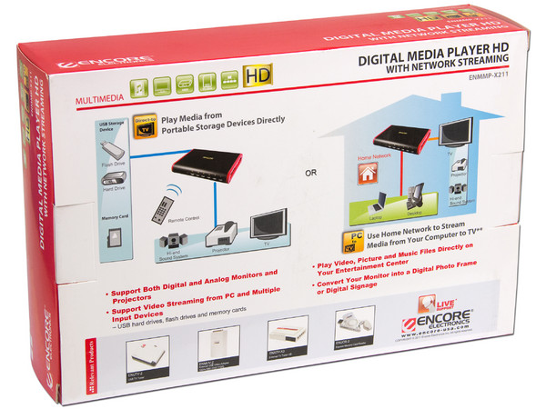 Reproductor Digital HD Multimedia Encore con Streaming de Red