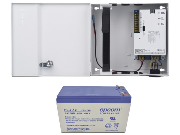 Kit de Fuente de Poder Epcom PL12DC5ABK, Incluye Fuente de Alimentación de 11- 15 Vcc 5 A y ...