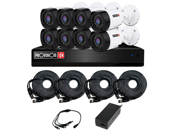Kit Provision ISR, Incluye DVR 8 Canales 1080p, 8 camaras de 2MP ...