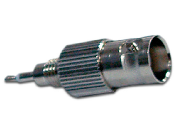 Adaptador en Línea RF Industries RFB-1141 de Conector BNC Hembra a Plug para Fono, Color Plateado.