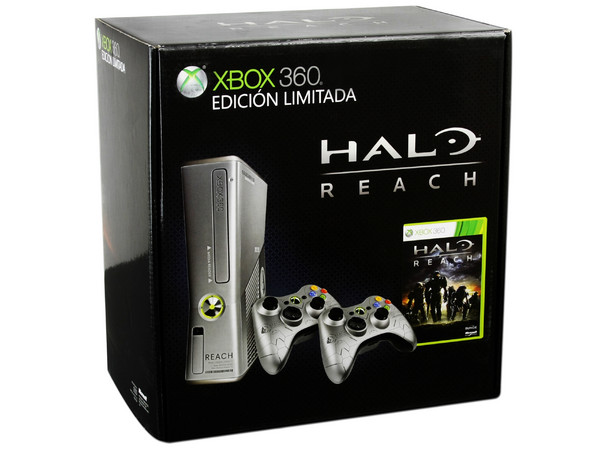 Xbox 360 Slim Halo Reach Console Limited Edition incluye dos controles y juego HALO REACH