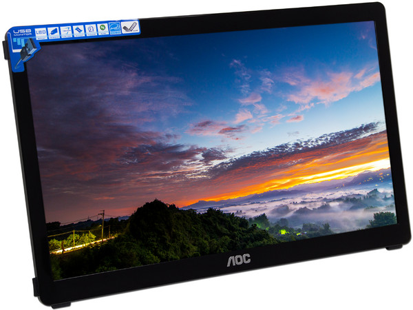 Monitor LED Portátil Ultraliviano AOC E1649FWU de 15.6", USB, no ...