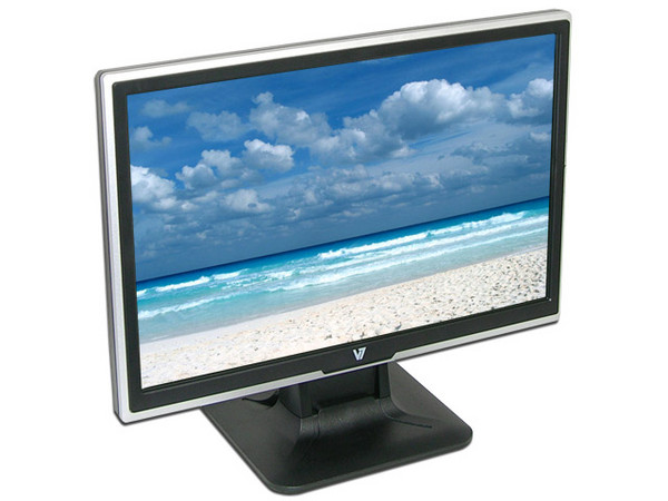 Monitor LCD Marca V7 Widescreen 19" Modelo R19W11, Color Negro/Plateado