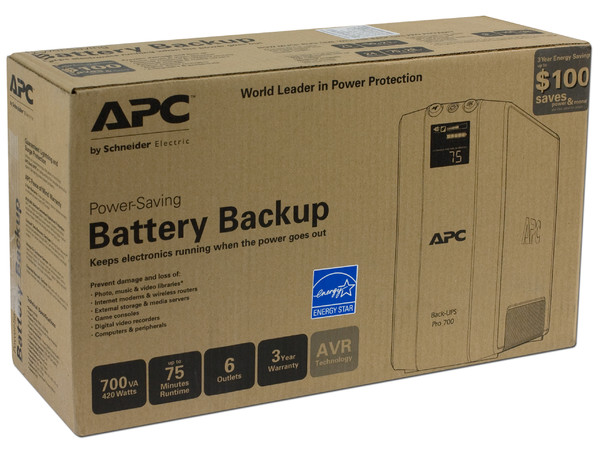 Back-UPS Pro APC BR700G de 700VA(420W) con 6 Contactos NEMA 5-15R, 120V.
