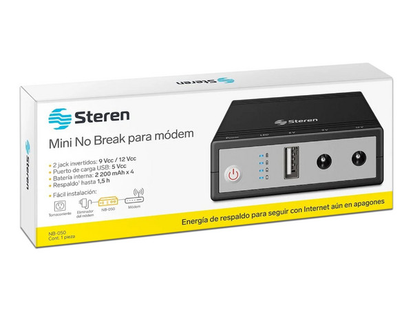 Mini UPS STEREN NB-050 para Módem, Multisalida.