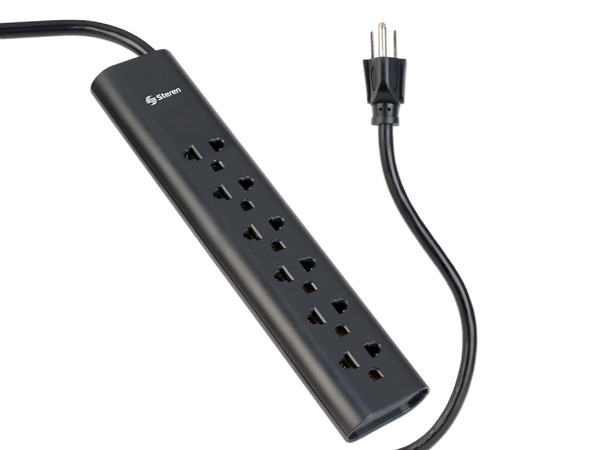 Barra Multicontactos Steren 905-210 de 1.7m, 15A, 6 Contactos ...